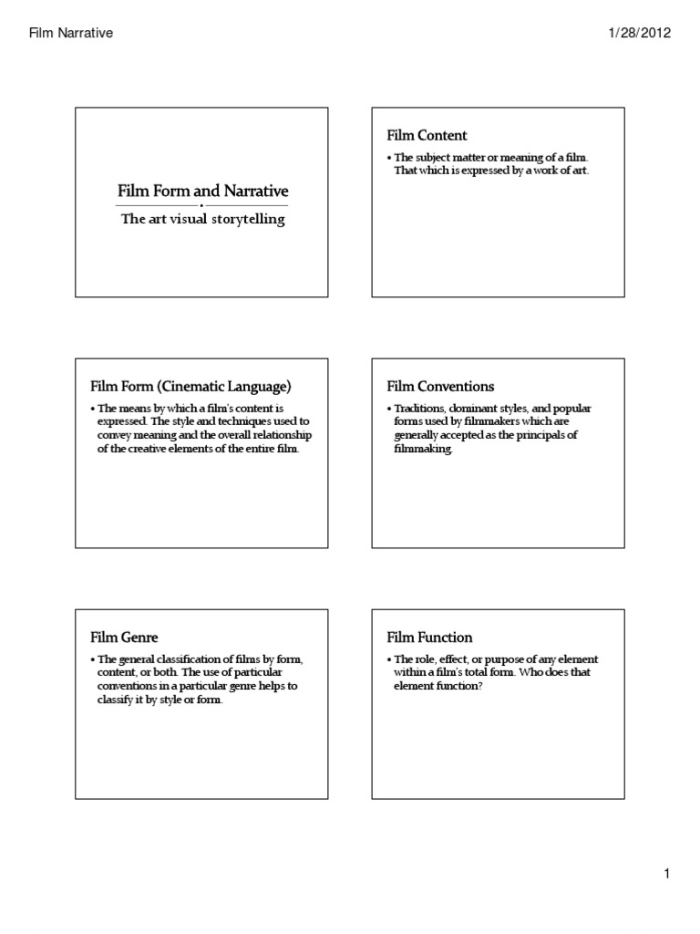 Film Narrative Notes | Download Free PDF | Narration | Narrative
