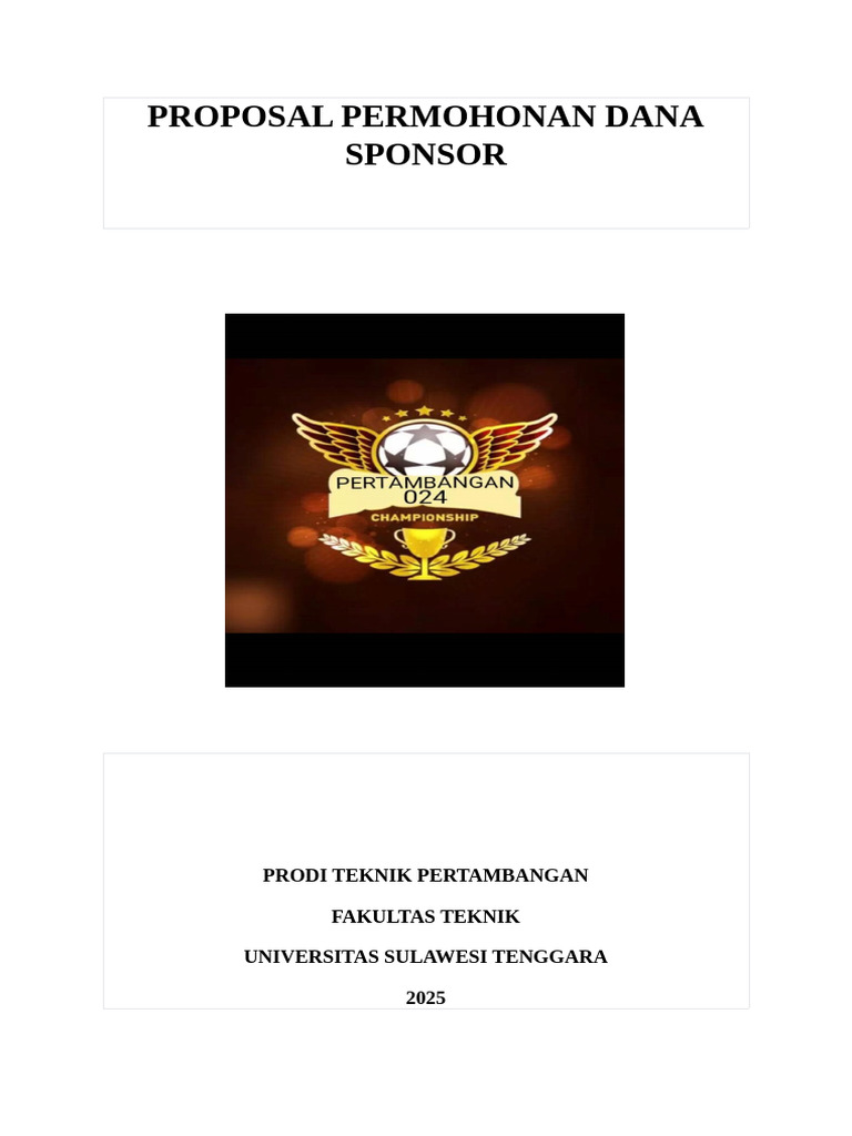 Proposal Sponsor Turnamen Futsal 2025 | PDF