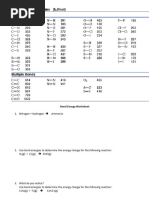 Bond Energy Calculations Worksheet | PDF