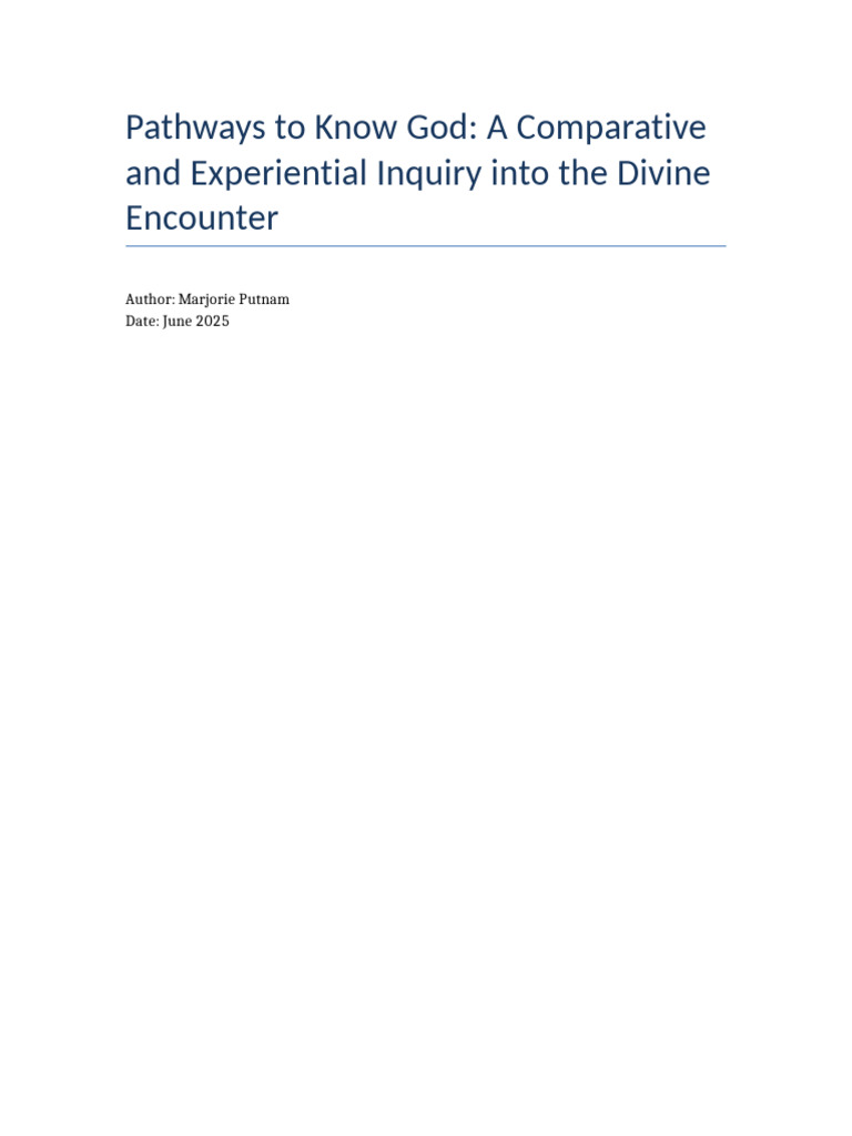 Exploring Pathways to Know God | PDF | Divinity | Christian Denomination