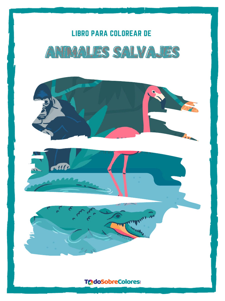 Libro para Colorear de Animales Salvajes | PDF