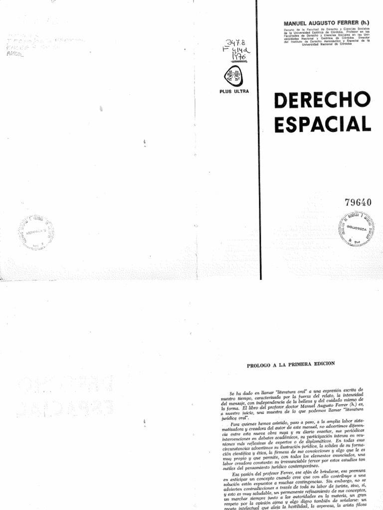 Manuel Augusto Ferrer (H) - Derecho Espacial - 1976 | PDF
