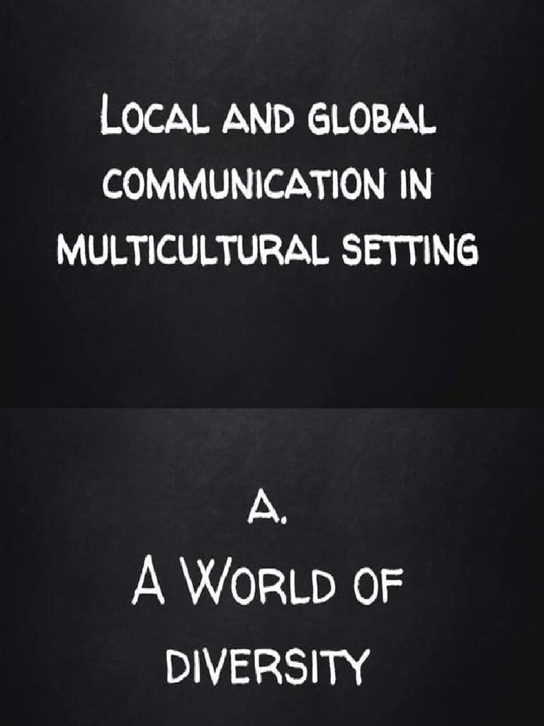 UNIT 2 LESSON 1B Local and Global Communication in Multicultural ...