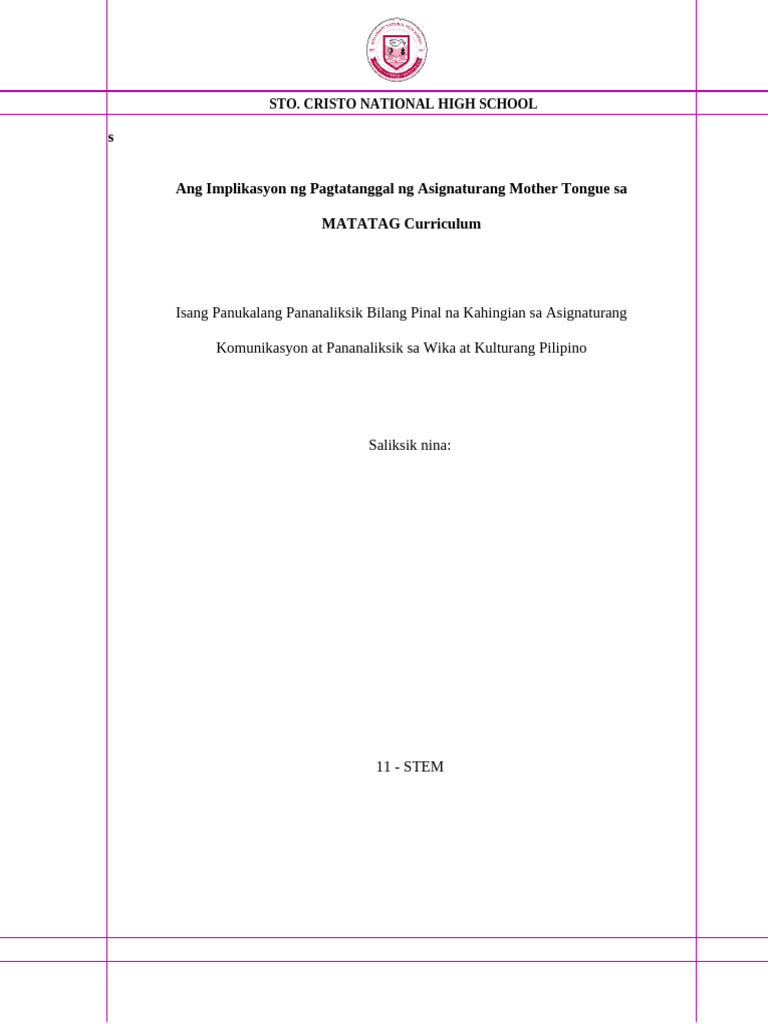 Pananaliksik KPWKP-Template (1) | PDF