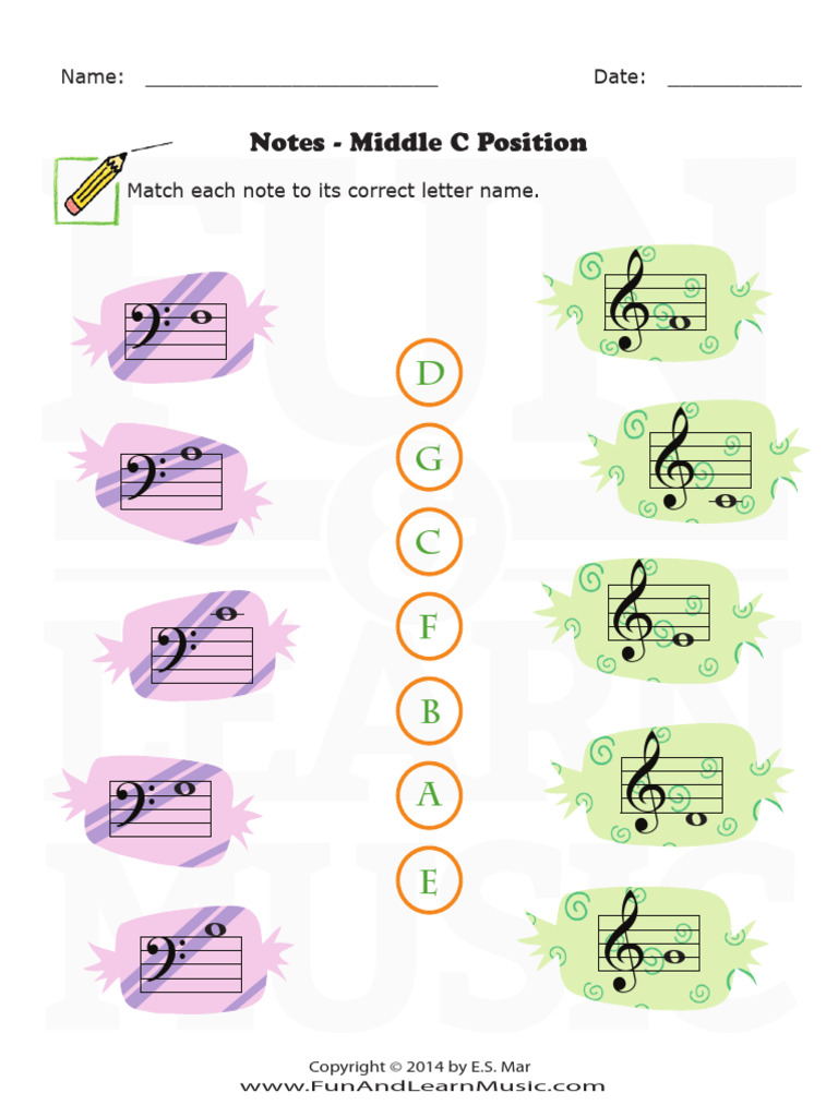 Treble Clef Note Matching Key | PDF