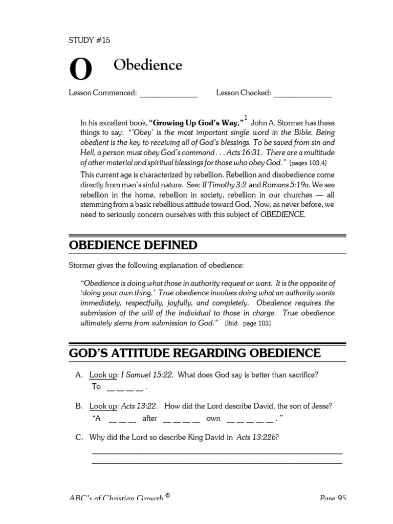 Understanding Biblical Obedience | PDF | Book Of Deuteronomy | Gospel ...