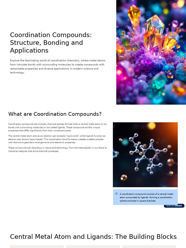 Coordination Compounds: Structure & Uses | PDF | Coordination Complex ...