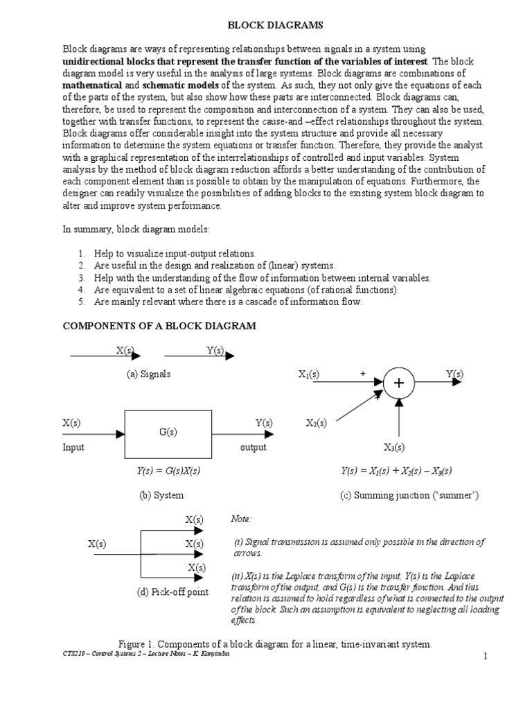 Understanding Block Diagrams in Control Systems | PDF | Control System ...