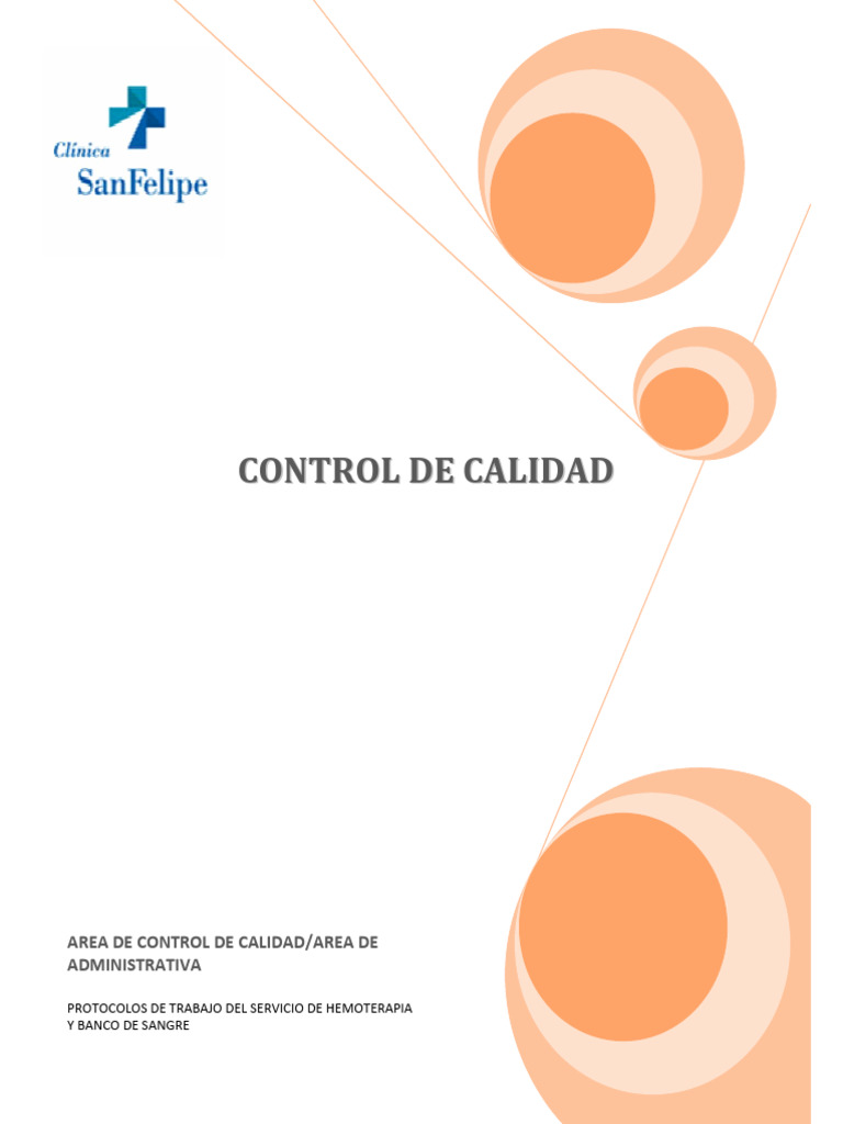 Control de Calidad en Banco de Sangre | PDF | Transfusión de sangre ...