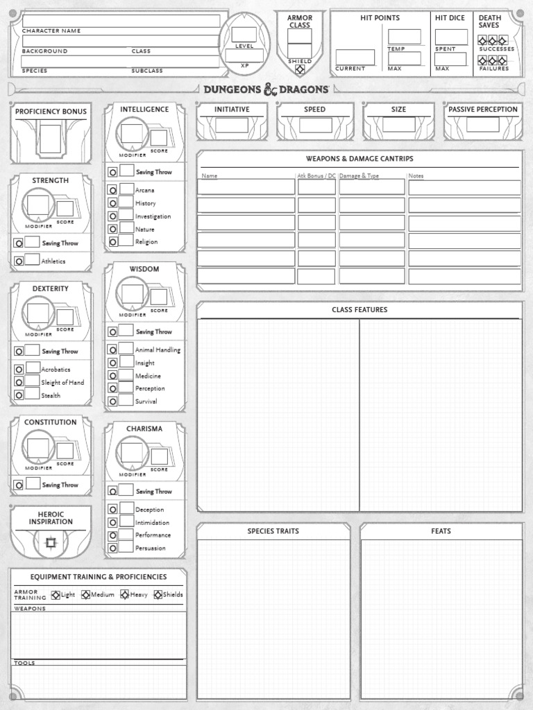 2024 Dnd Character Sheet Fillable | PDF | Dungeons & Dragons | D20 System