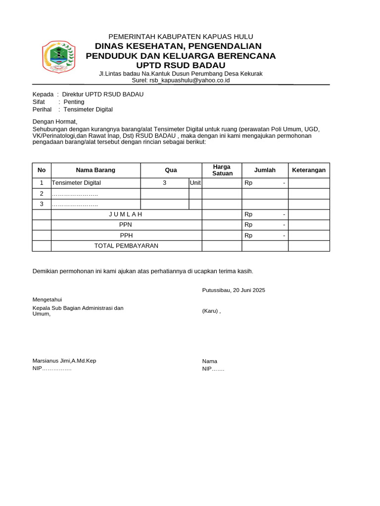 Format Pengajuan Barang New | PDF