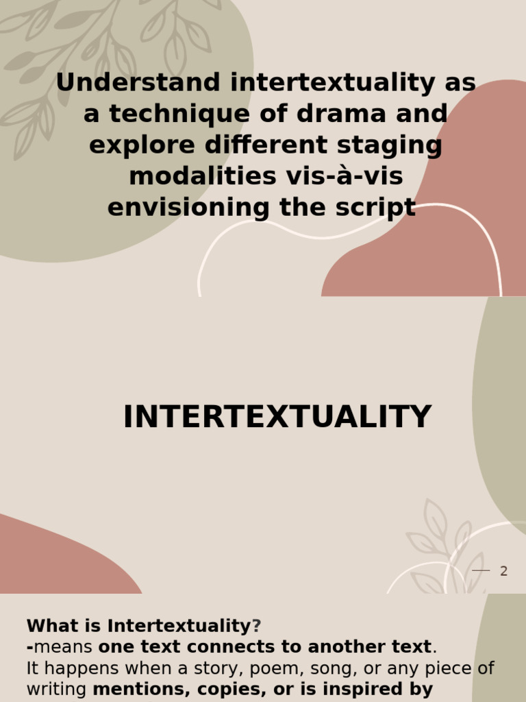Understand Intertextuality in Drama | PDF | Intertextuality