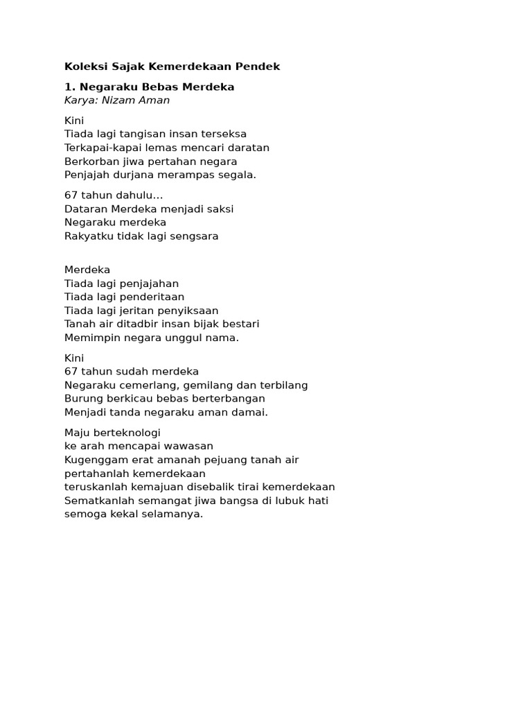 Koleksi Sajak Kemerdekaan | PDF