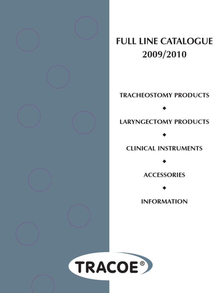 TRACOE Tracheostomy Product Catalogue | PDF | Pipe (Fluid Conveyance ...