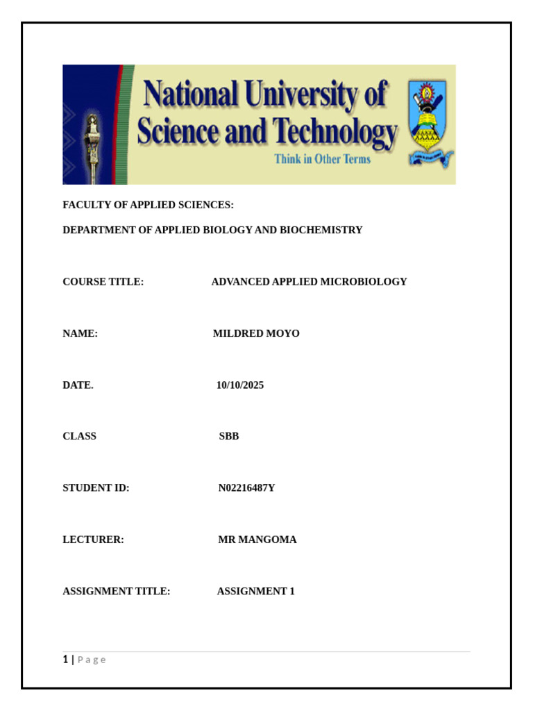 Advanced Applied Microbiology Microbial Life | PDF | Microorganism ...