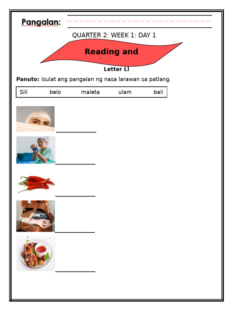 Worksheet Ral q2 Week1 | PDF