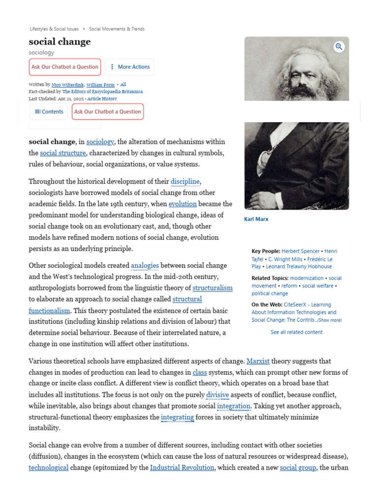 Understanding Social Change in Sociology | PDF | Sociocultural ...