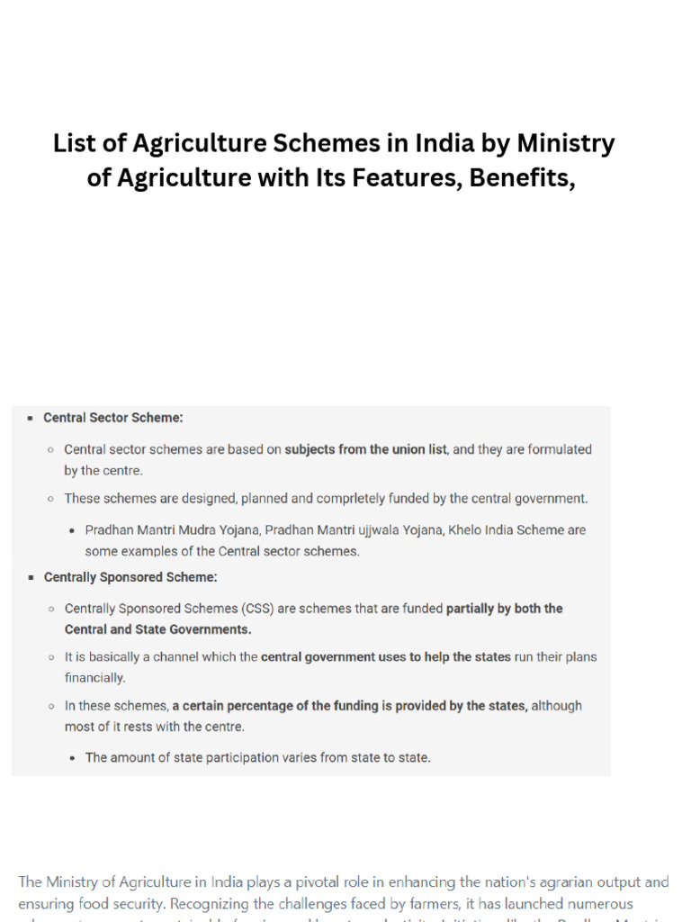List of Schemes With Its Features, Benefits, (1) - 36702169 - 2024 - 08 ...