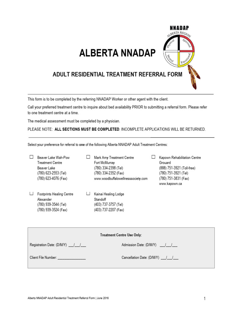 Kapown Rehabilitation Centre Referral Form | PDF | Psychoactive Drugs ...