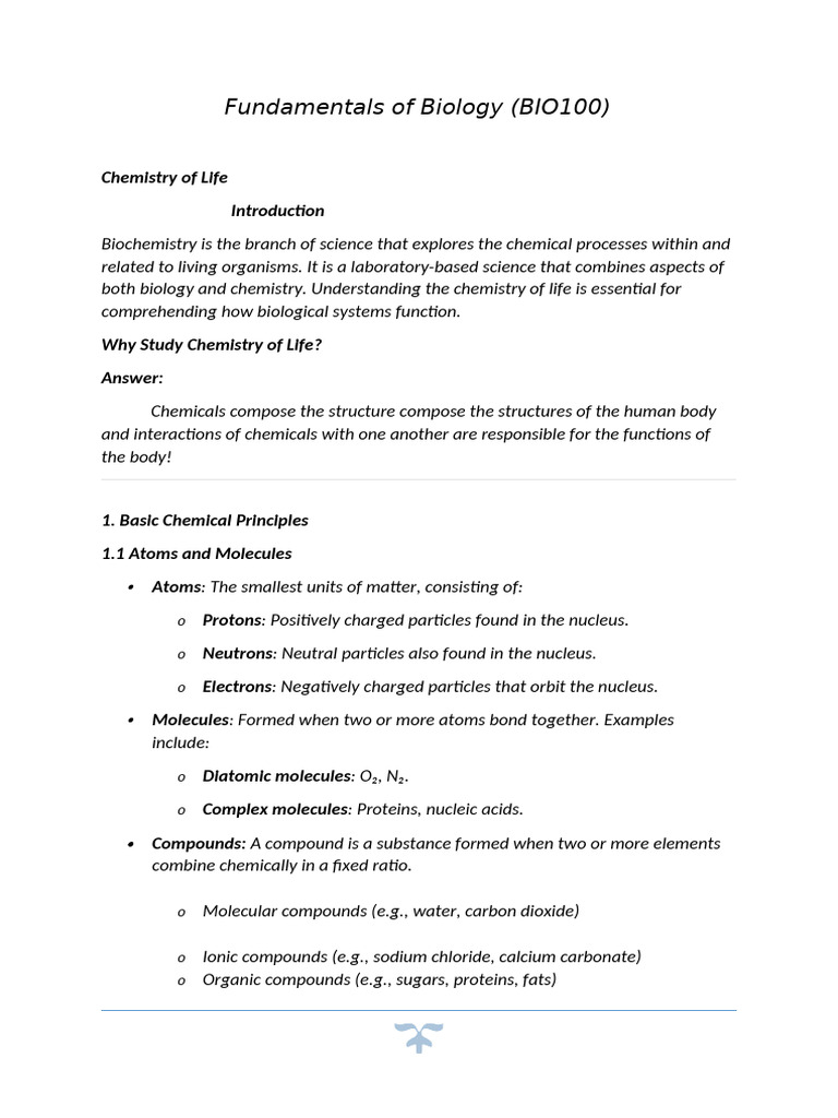 Fundamentals of Biology (Chemistry of Life) | PDF | Carbohydrates ...