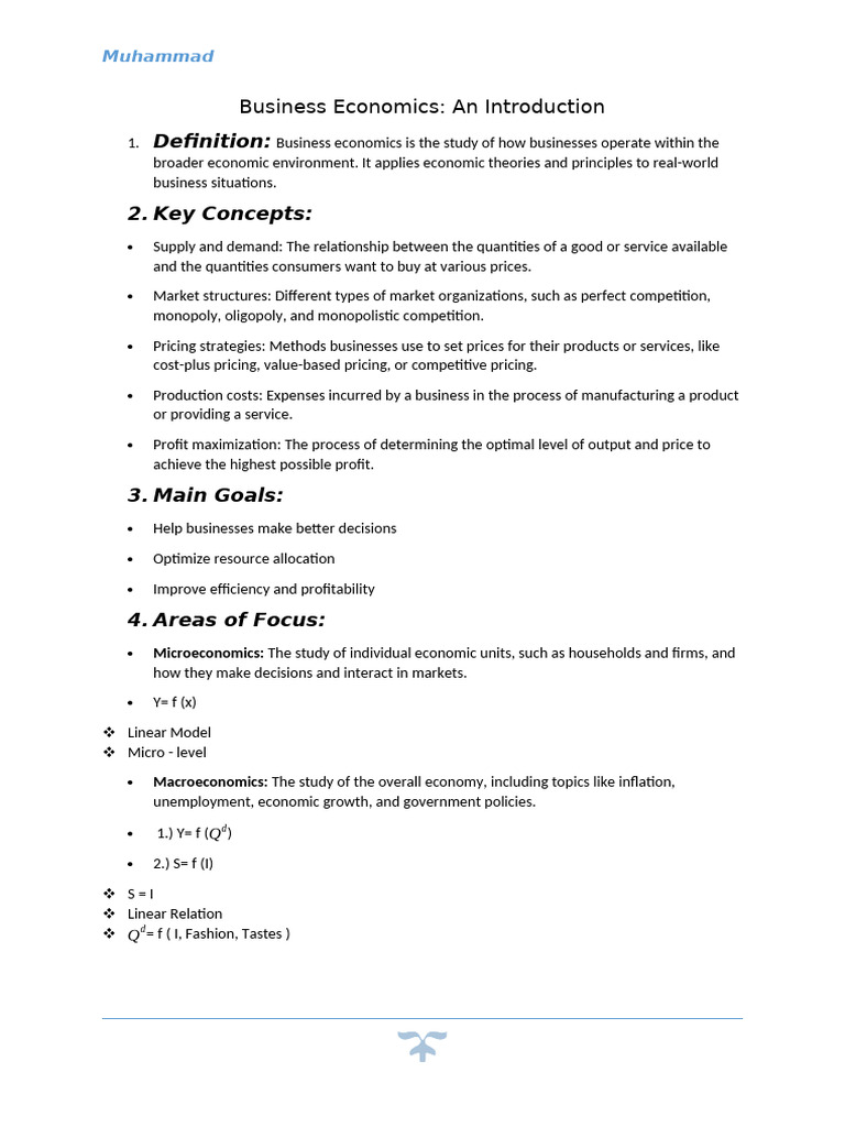 Introduction to Business Economics (Intro) | PDF | Microeconomics ...
