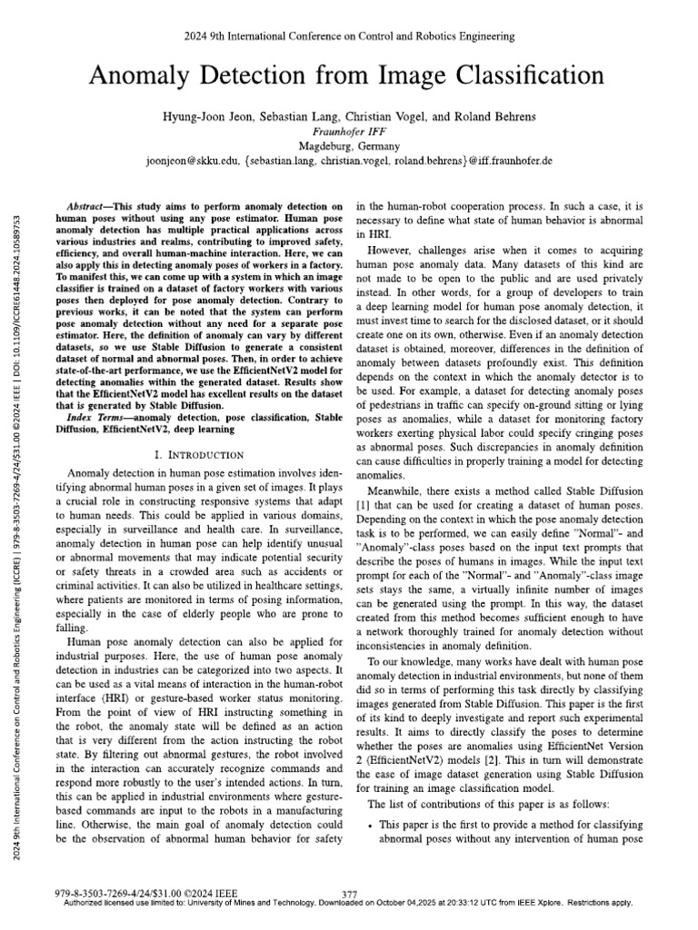 Anomaly Detection From Image Classification 2024 | PDF