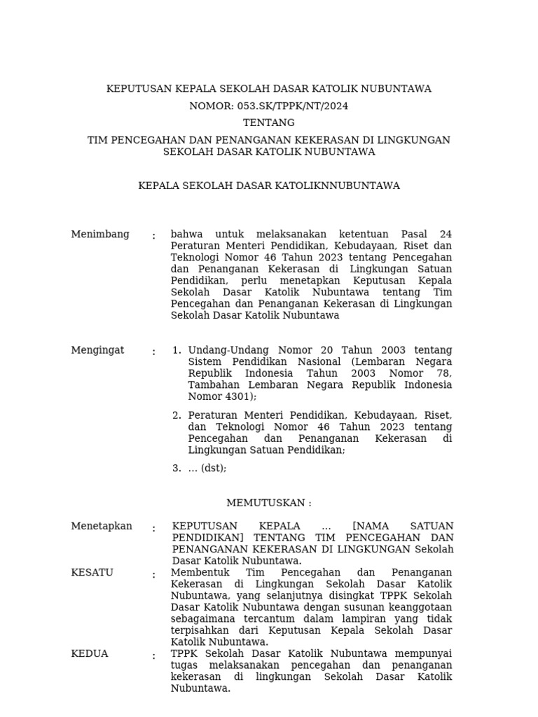 Keputusan TPPK SDK Nubuntawa 2024 | PDF