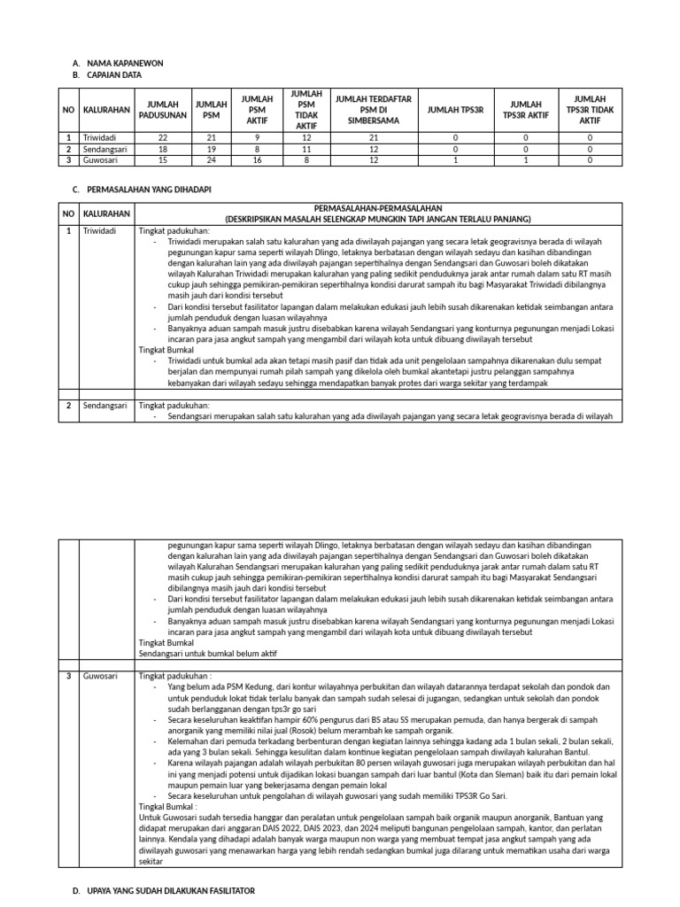Form Pendataan Fasilitator 2025 - Amirudin | PDF