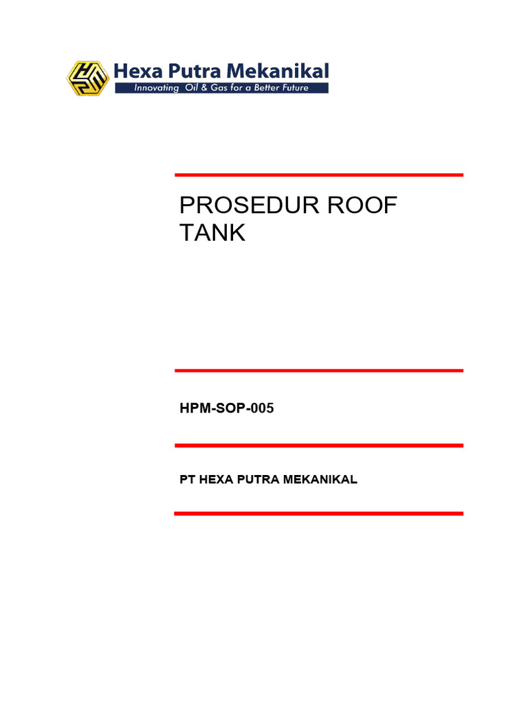 HPM SOP Wrapping Roof Tank | PDF