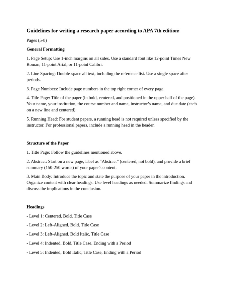 APA 7th Edition Research Paper Guide | PDF