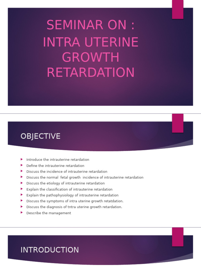 Intrauterine Growth Retardation | PDF | Fetus | Prenatal Development