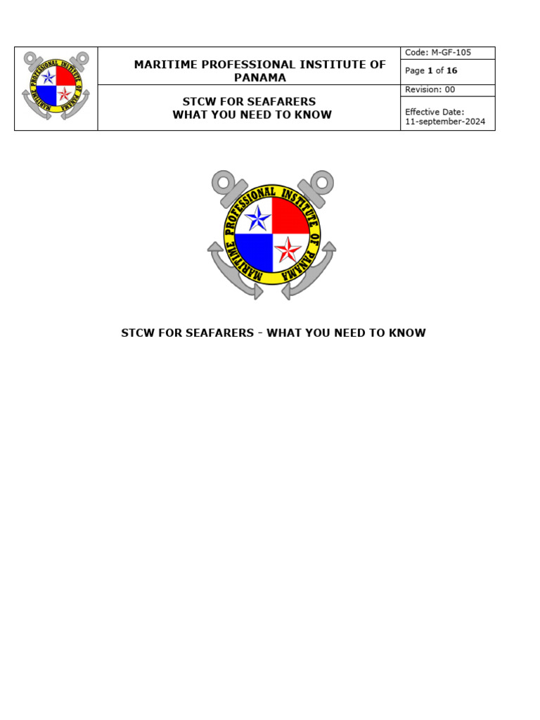 STCW For Seafarers - What You Need To Know | PDF | Dangerous Goods | Shipping