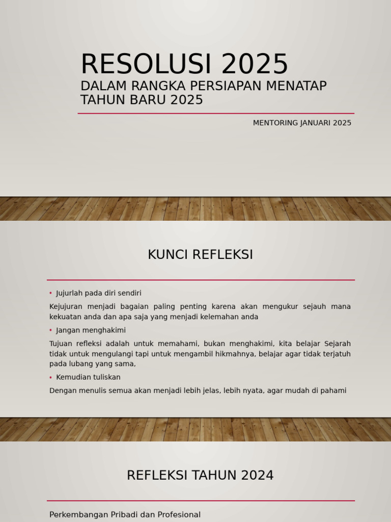 Mentoring Januari 2025 Resolusi 2025 | PDF