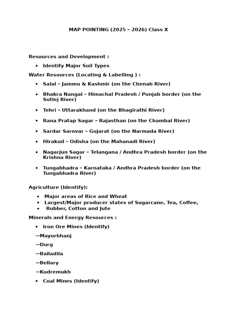 Class 10 Map Pointing Guide | PDF