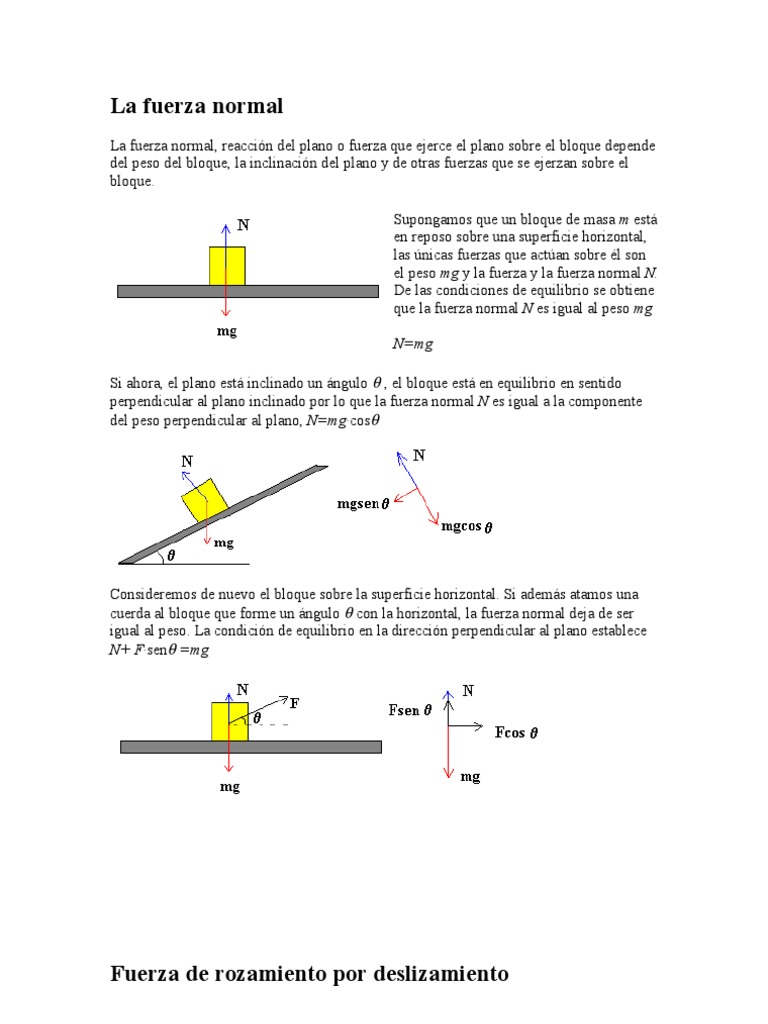 La Fuerza Normal | PDF | Fricción | Movimiento (física)