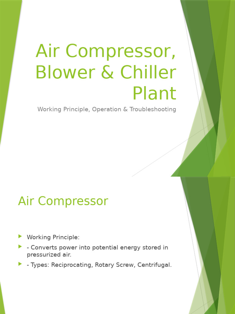 Air Compressor, Blower & Chiller Guide | PDF | Pump | Engines