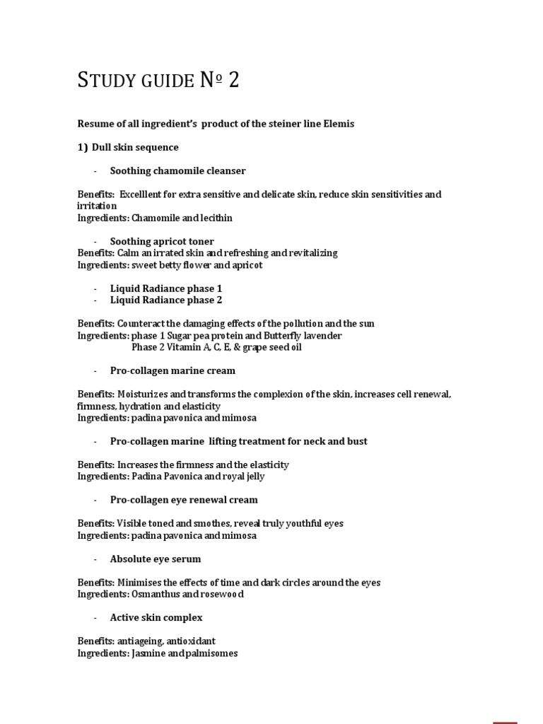 Study Guide #2 Sumary of Products | PDF | Essential Oil | Lavandula