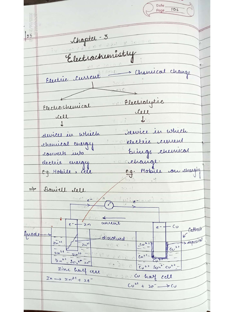 12th Chem Ch 3 Electrochemistry Notes Pdf