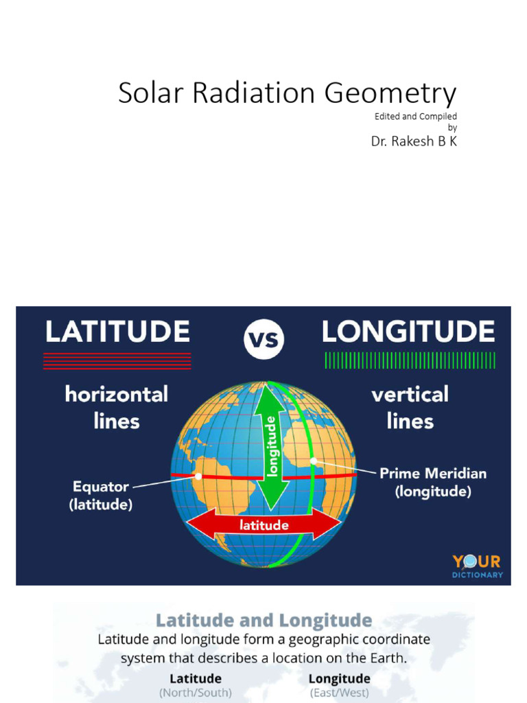 Understanding Solar Radiation Geometry | PDF | Sphere | Earth