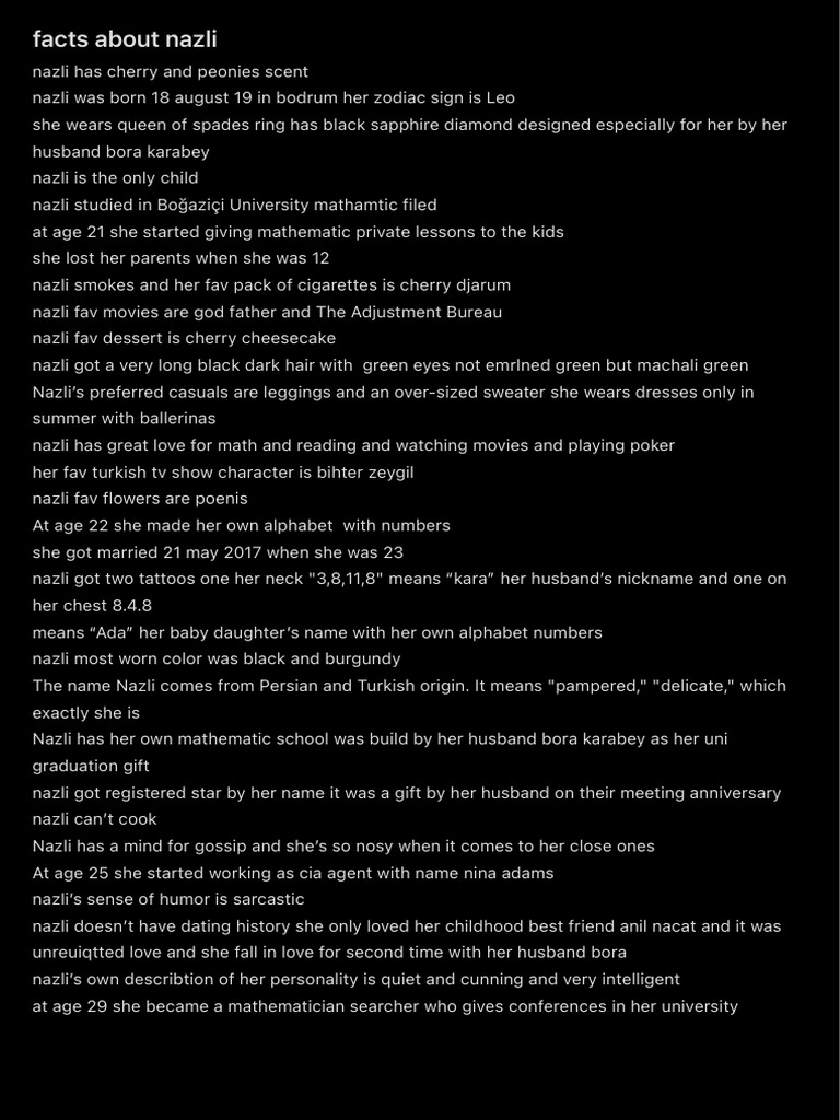 Facts About Nazli | PDF
