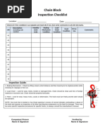 Chain Block Inspection Checklist | PDF