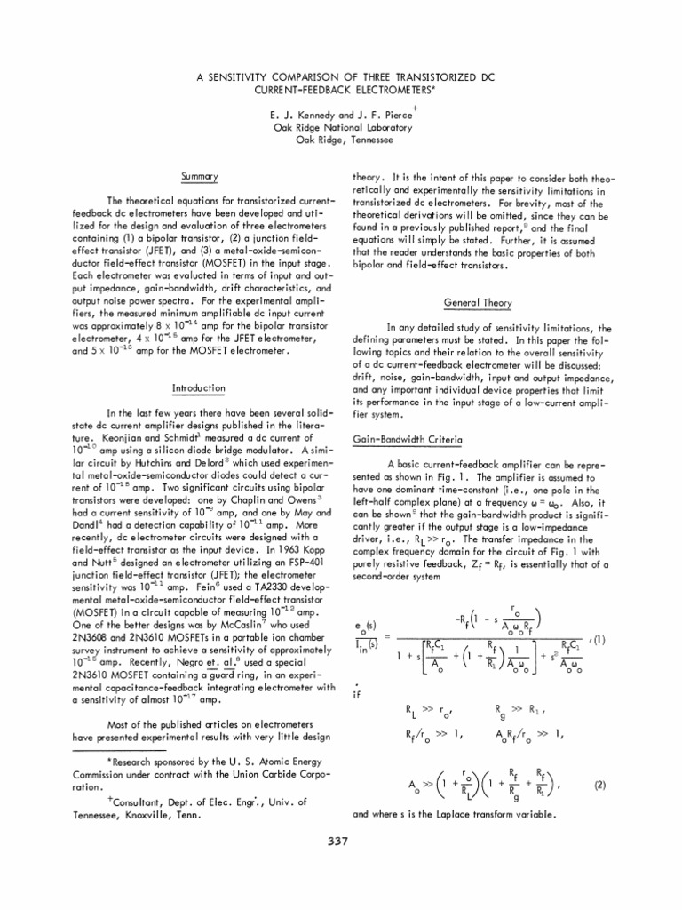 A Sensitivity Comparison of Three Transistorized DC Current-Feedback ...
