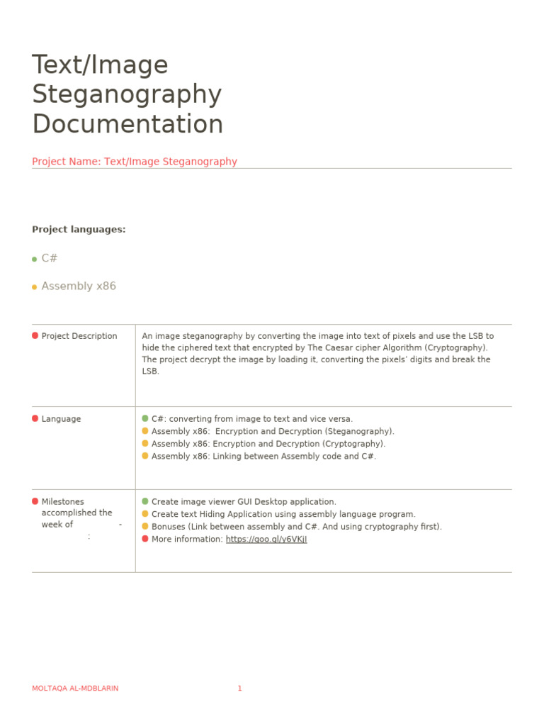 Image Steganography Documentation | PDF | Encryption | Cipher