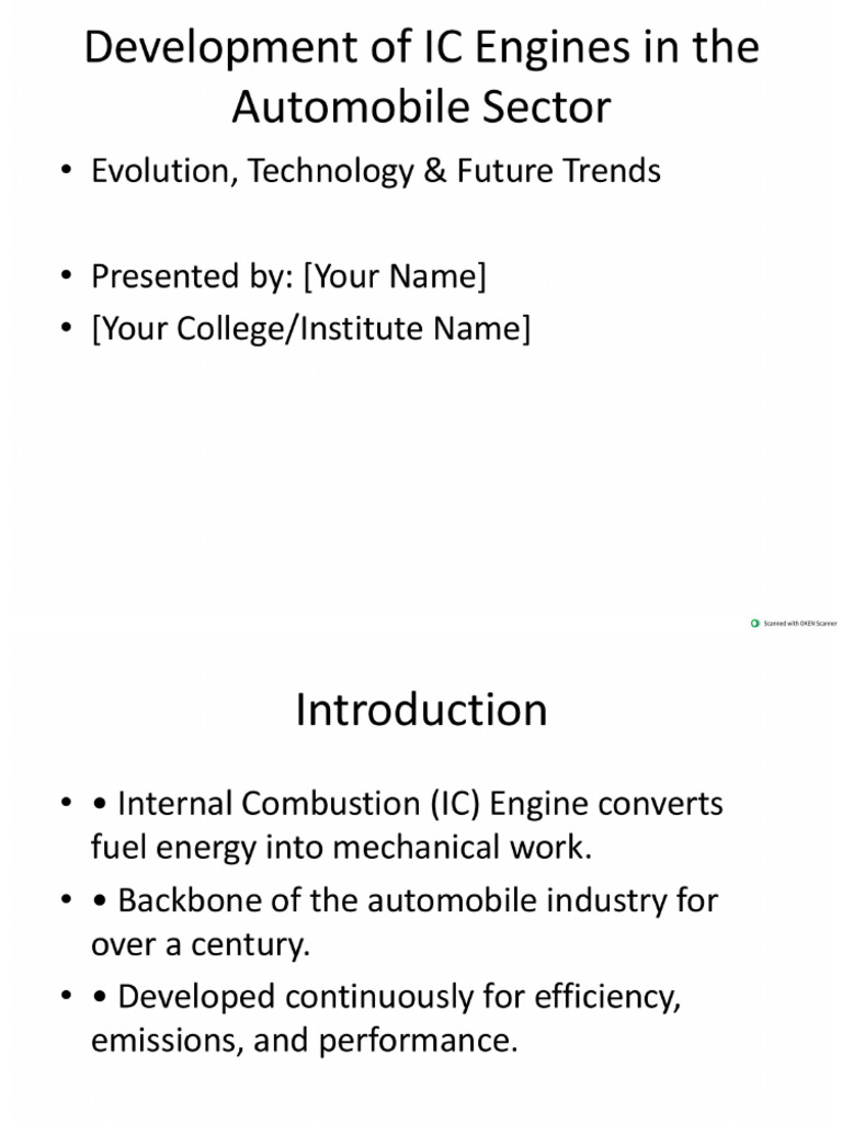 Development of IC Engines in Automobile Sector | PDF