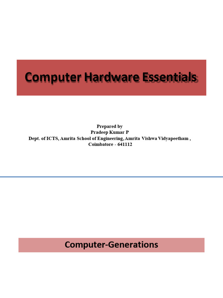 Computer Hardware Basics Explained | PDF | Bios | Random Access Memory