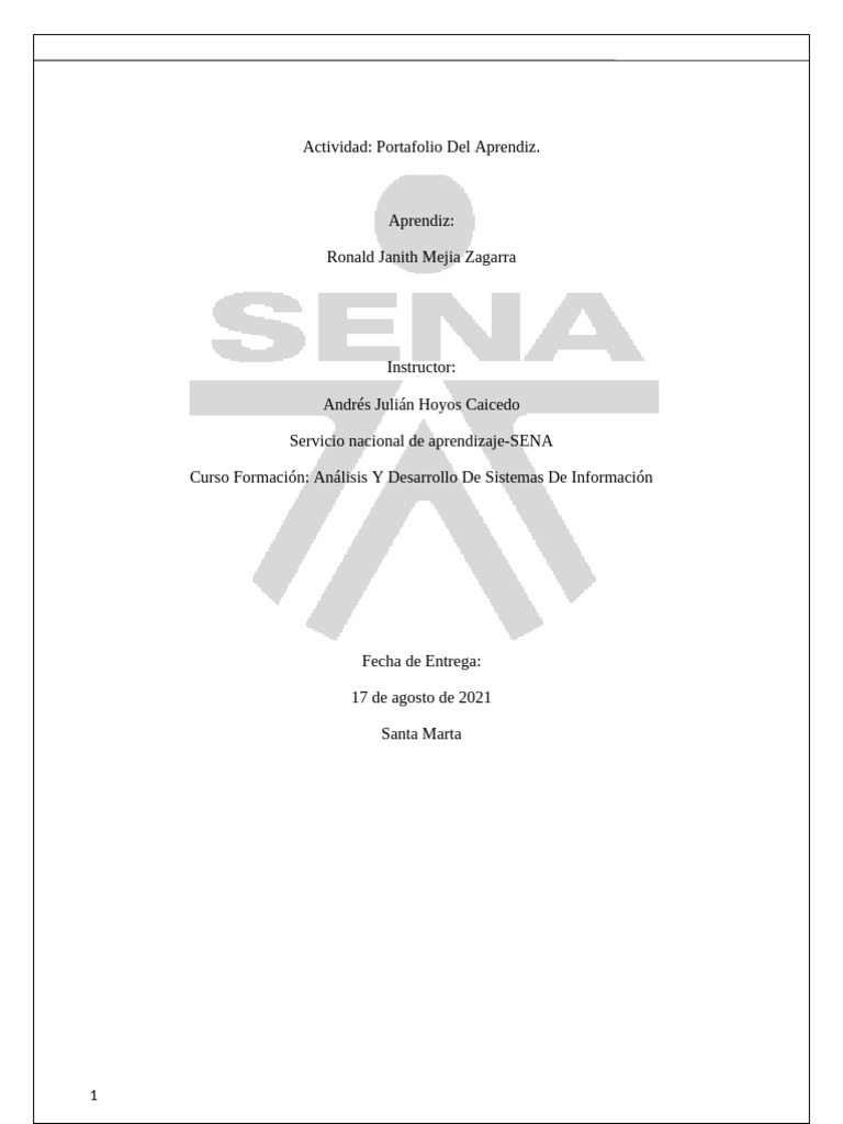 Portafolio Del Aprendiz | PDF