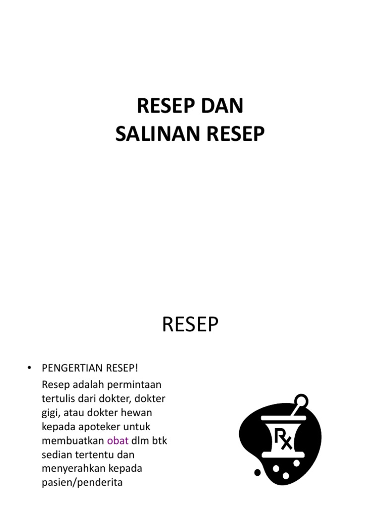 Resep Dan Salinan Resep | PDF | Pengembangan Diri | Kesehatan Holistik