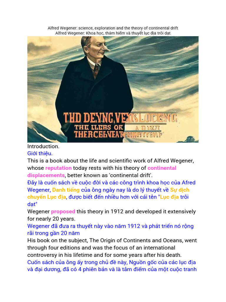 Alfred Wegener - Science, Exploration and The Theory of Continental Drift | PDF