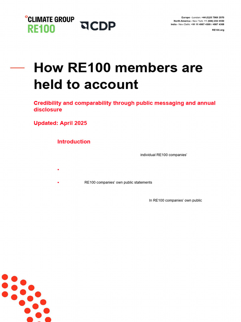 RE100 Member Accountability Overview | PDF