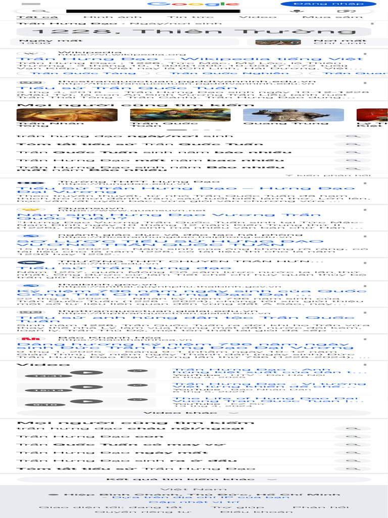 Năm.sinh Trần Hưng Đạo - Tìm Trên Google | PDF